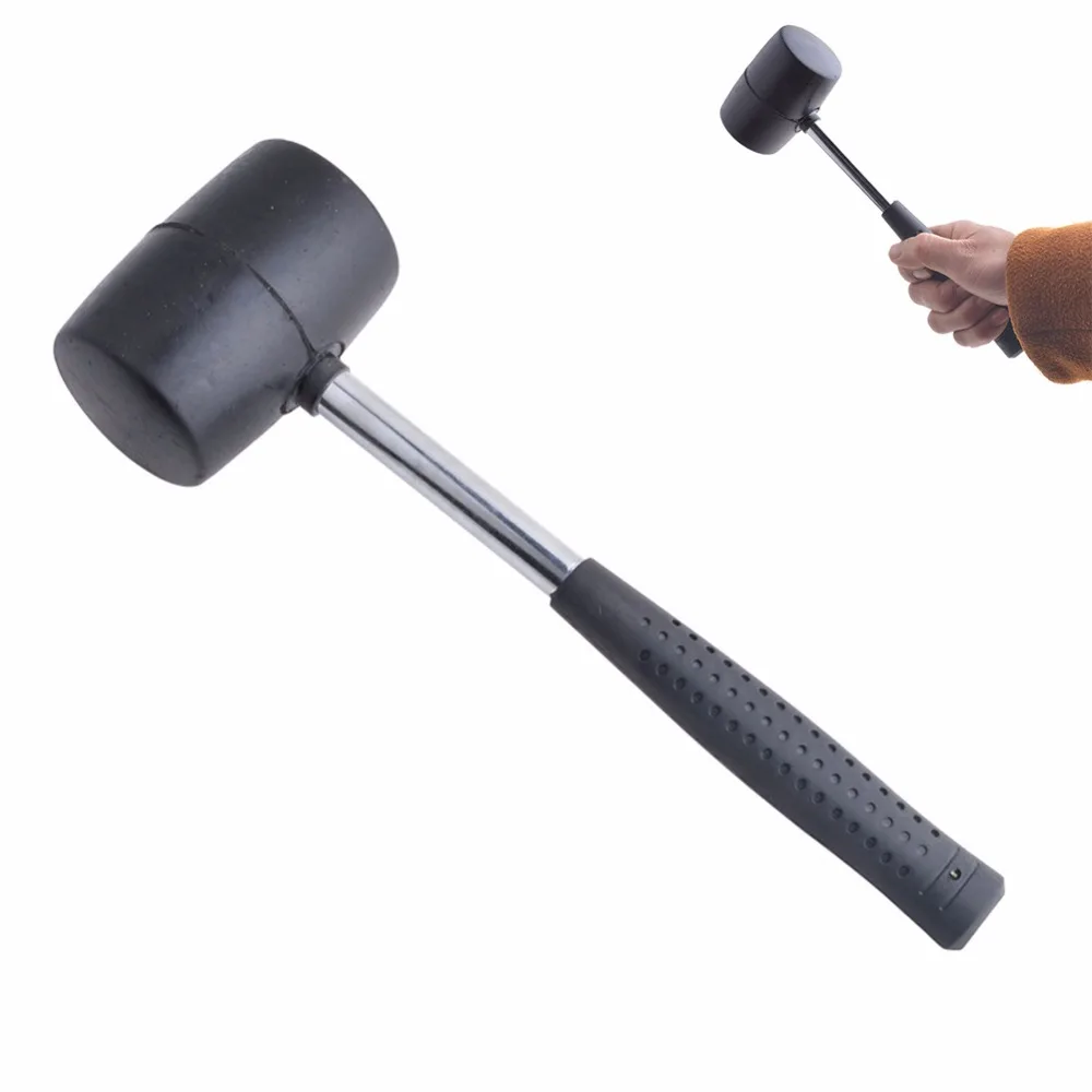 Rubber Hammer with Anti Slip Steel Tube Rubber Handle 8 ounce and 12 ...