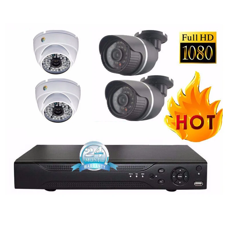 4CH HD 1080 P Sistema De Segurança De Vídeo Com Quatro 2 CVR CVI IR ...