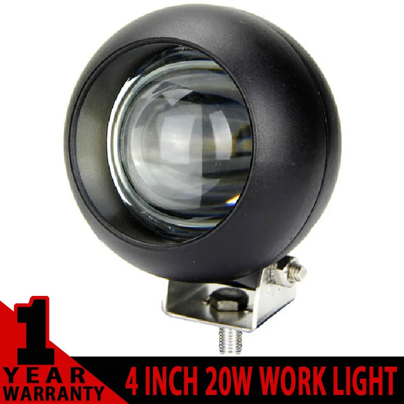 4 INCH 20W ROUND CREE LED WORK LIGHT SPOTLIGHTS 12V LED 4x4 OFF ROAD ...