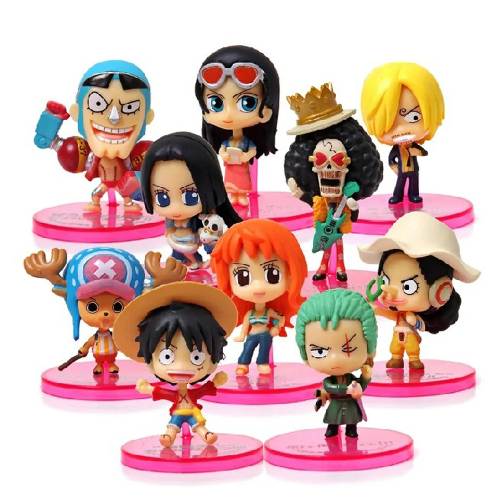 10pcs Set One Piece Anime Cute Mini Luffy Zoro Chopper Collection ...