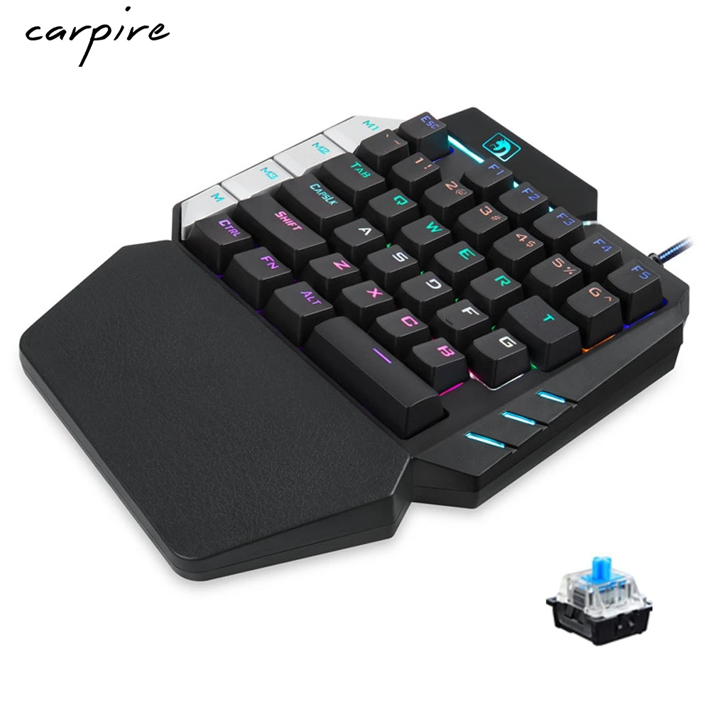 Mechanical Blue Keyboard 35 Keys Single One Hand Mechanical Gaming ...