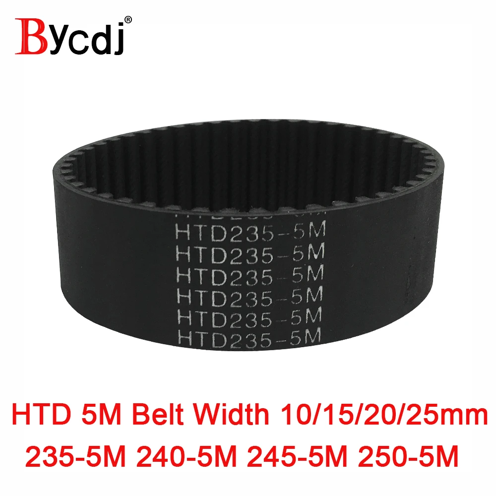 Arc HTD 5M Timing belt C=235/240/245/250 width10/15/20/25mm Teeth 47 48 ...