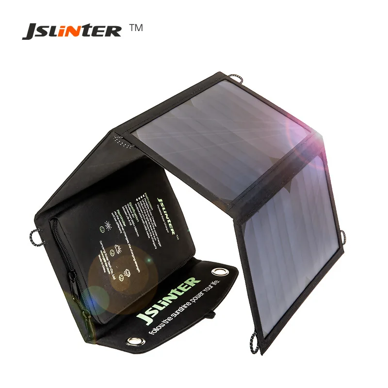 JSLINTER Dual USB Outputs Solar Panel Phone Charger 5V 24W 2.4A ...
