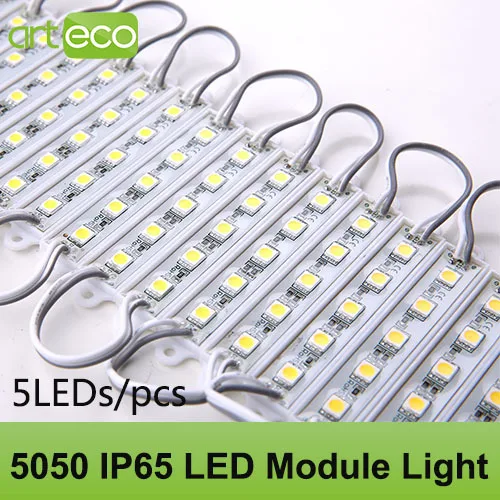 20 개 DC12V 5050 5LEDs LED 모듈 IP65 방수 화이트/웜 화이트/레드/그린/블루 문자 광고 램프 DC 12V ...