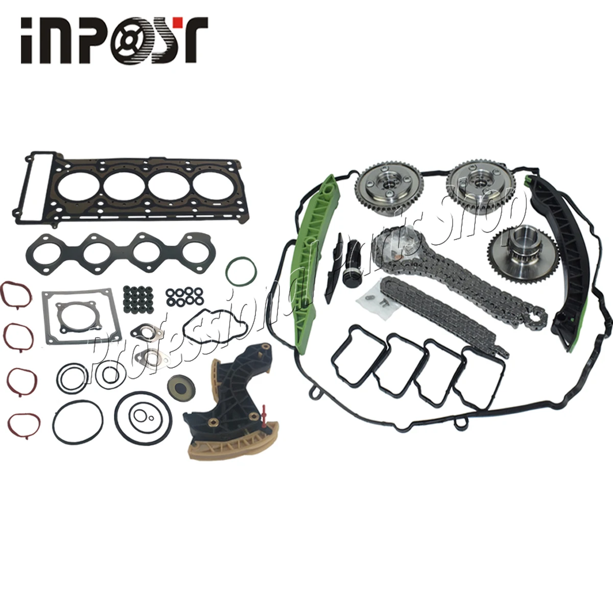 Timing Chain Kit+Camshaft Adjuster+Full Head Gasket For Mercedes W204 ...