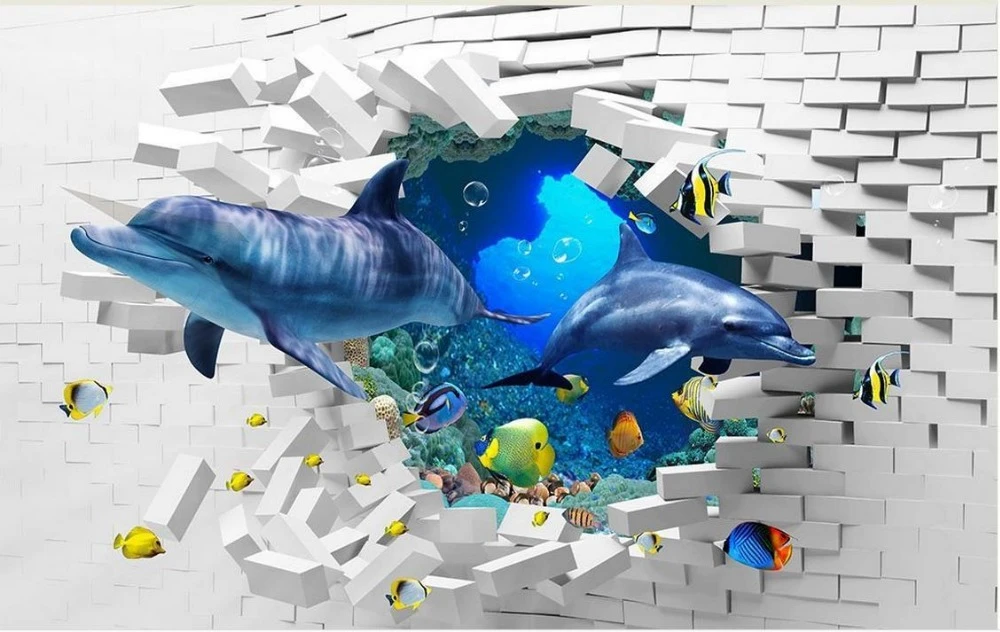 3D صور خلفيات مجسمة 3D تحت الماء العالم دولفين خلفية 3d مجسمة خلفيات 3d ...