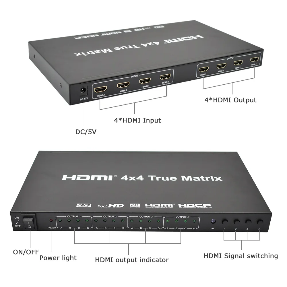 ThundeaL HDMI Matrix 4x4 HD 4K 2K HDMI переключатель разветвитель 4 ...