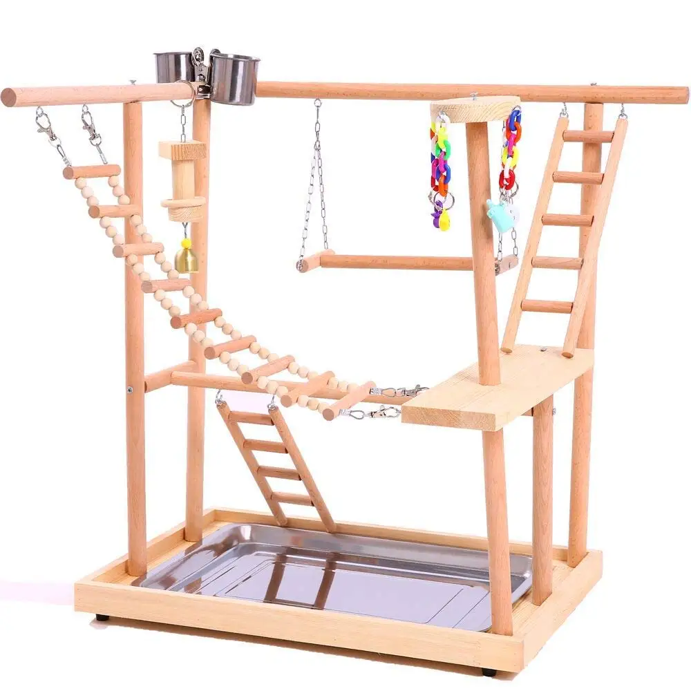 Bird Perches Nest Play Stand Gym Parrot Playpen Playstand Swing Bridge ...