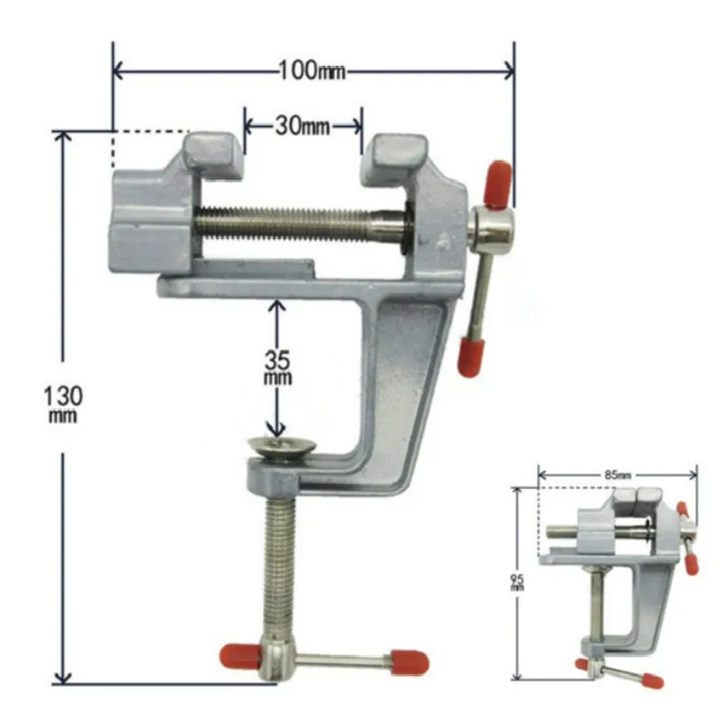 Mini Table Vice Aluminium Alloy Bench Screw Bench Vise For Diy Jewelries Craft Mould Fixed