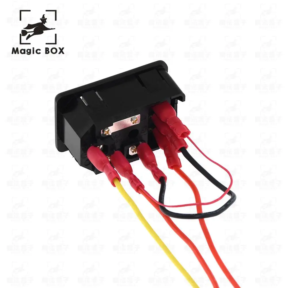 220V/110V 6A Inlet Male Plug Supply Power Socket With 250V Fuse Switch ...