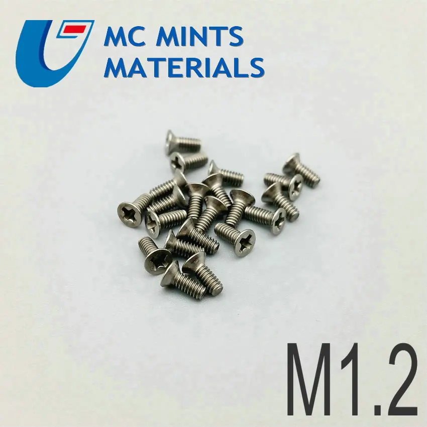 12 Pcs M1 2 X2 6mm Ti Bolt Titanium Bolt Flat Cross Head Original Ti 12 Pcs M1 2 X2 6mm Ti Bolt Titanium Bolt Flat Cross Head Original Ti