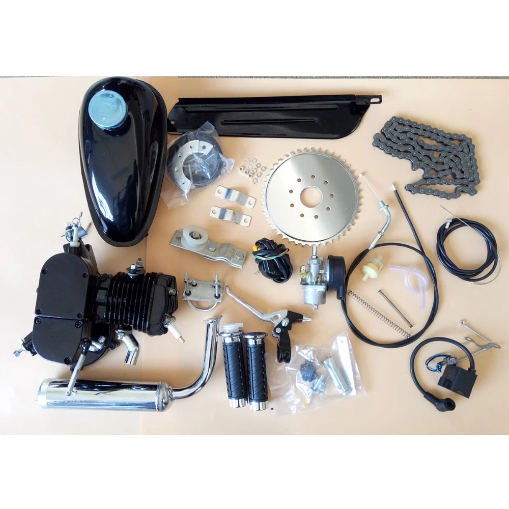 New 80cc 2 - Cycle Engine Motor Kit For Motorized Bicycle Bike Black ...