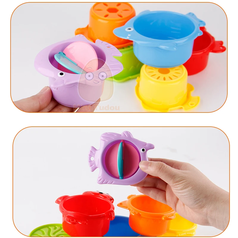 Kids Toy Baby Stacking Cups Funny Toys For Boy Girl Kid Baby Rainbow ...