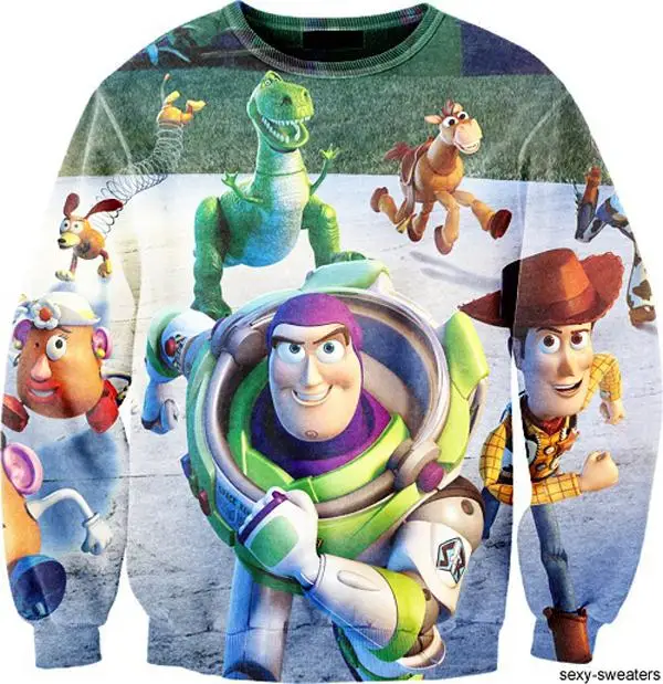 Winter/Autumn Harajuku Cartoon 3D Toy story sweatshirts Adventure Time ...
