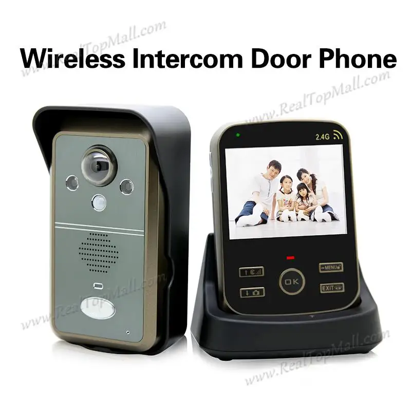 Video Door Phone 2.4GHz Wireless Intercom Door Bell 3.5 inch LCD ...