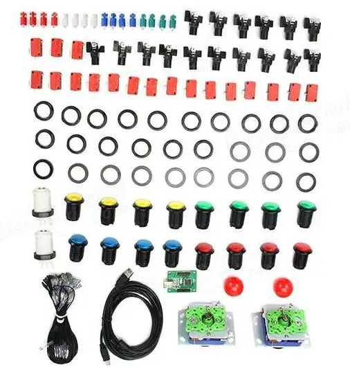 Arcade Parts Bundles Kit with SEIMITSU Joystick Button 2 Players USB to ...