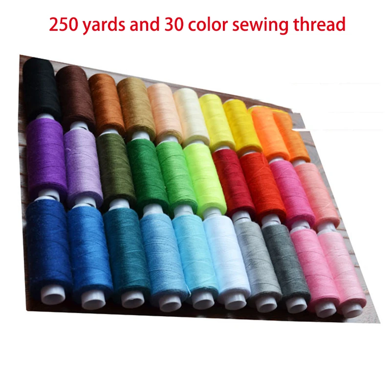 30Pcs-250-Yards-Sewing-Thread-Polyester-Machine-Embroidery-Hand-Sewing ...
