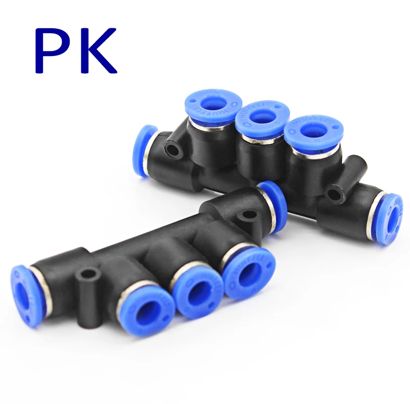 5 Pcs Air Pneumatic 5 Way One Touch 8mm-8mm Od Tube Push In Pipe Quick ...