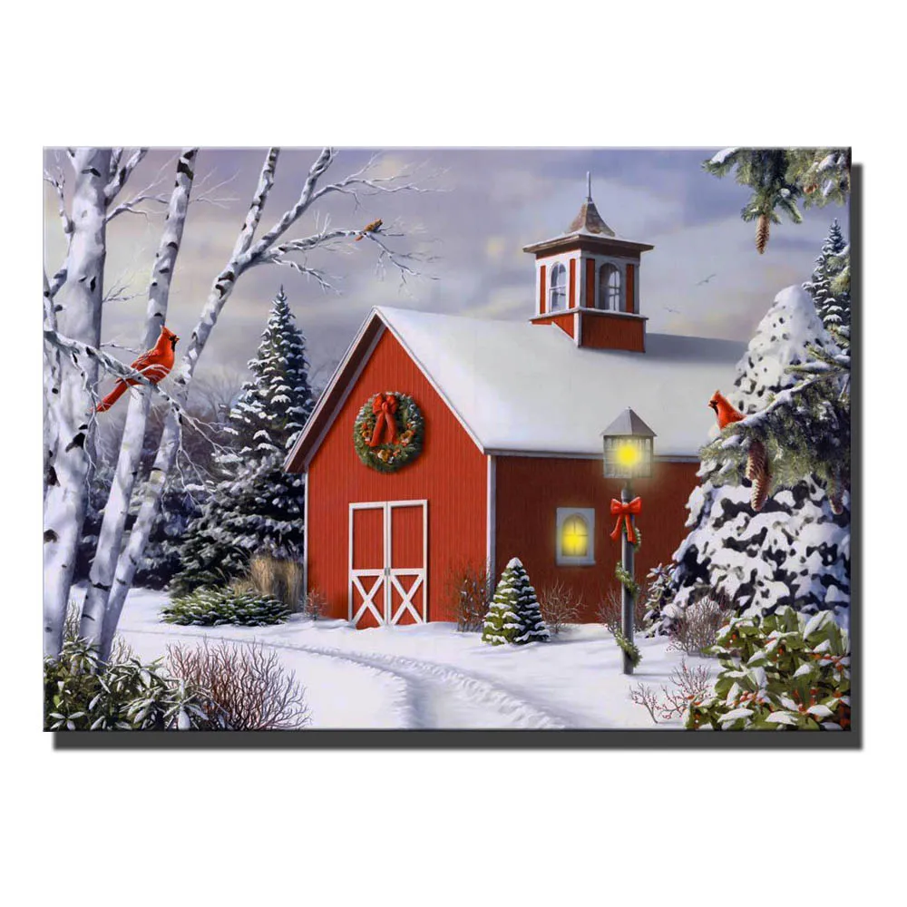 Merry Christmas Cabin Paintings