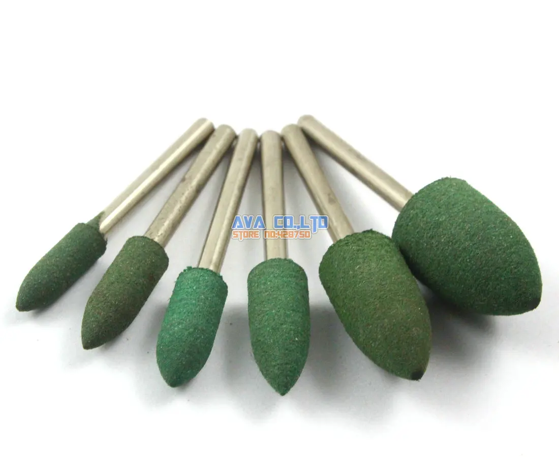 24-Piece-Set-Green-Bullet-Mounted-Rubber-Polishing-Point-Grinding-Bit ...