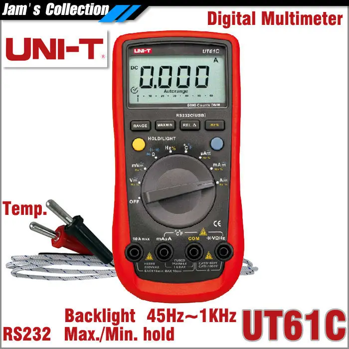 Купить UNI-t ut61c цифровой мультиметр rs232c usb ут 61 c температура ...