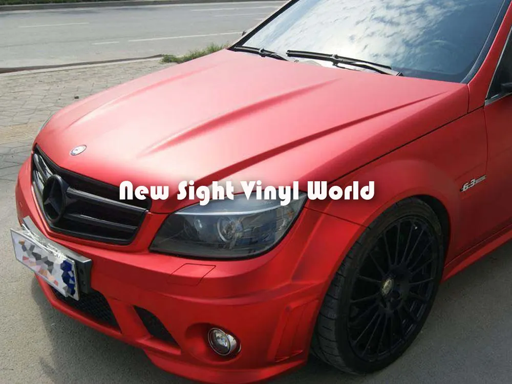 Hohe Qualität Matte Satin Metallic Red Vinyl Satin Metall Rot Auto ...