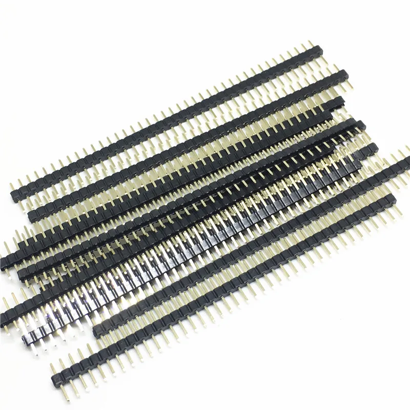 20pcs/lot 40pin Header Male Pitch 1.27mm 40 Pin Male Single Row Pin ...