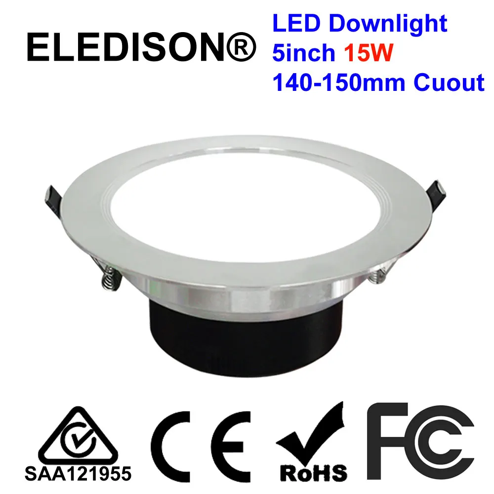 5inch LED Ceiling Downlight15W 150mm Cutout 85 265V Recessed Shiny ...