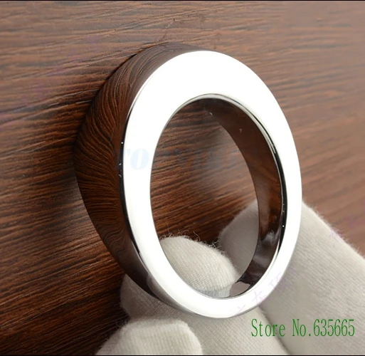 Modern Round Ring Handle Chrome Rose Gold Knob For Furniture Kitchen ...