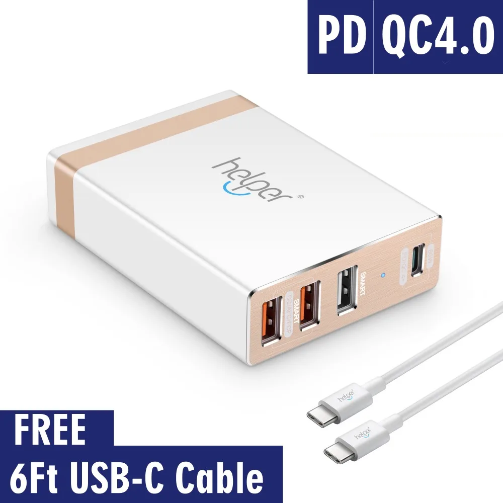 Usb-c Type-c Pd3.0 Qc4+ Charger 87w 4-ports Travel Smart Desktop ...