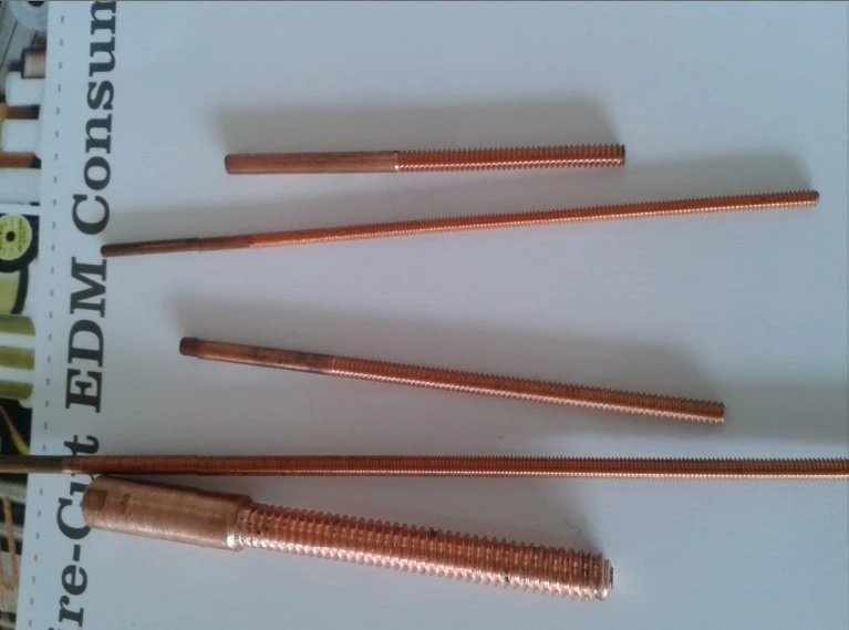 Copper tapping electrodes M3/M4/M5 , total length 75mm, tapping length ...