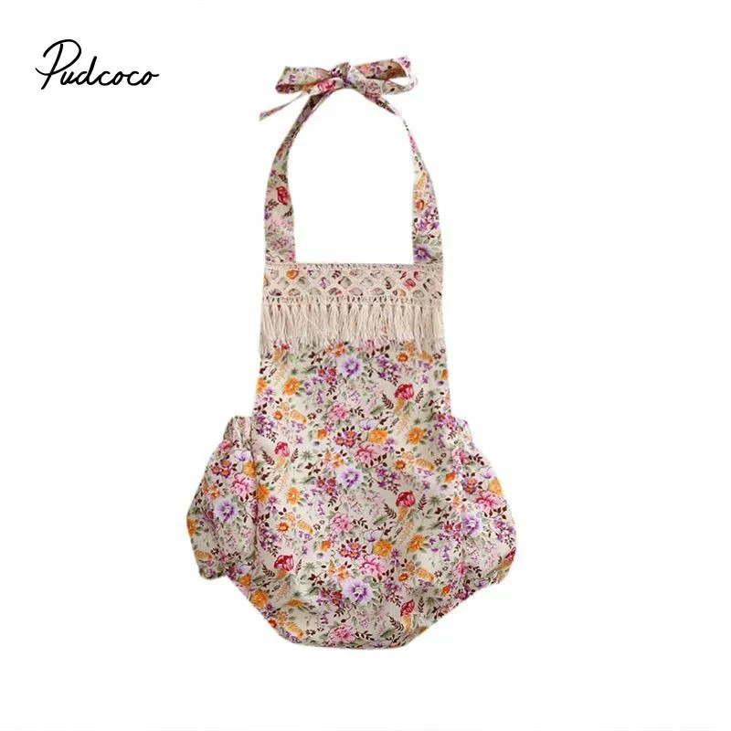 Pudcoco moda de niñas bebé mono 1 pieza de rojo, con flores de corte ...