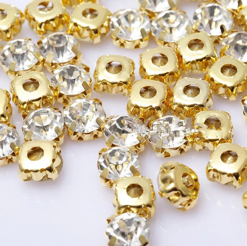 3mm 10mm Bling Crystal Clear Colors Diy Single Gold Claw Crystal
