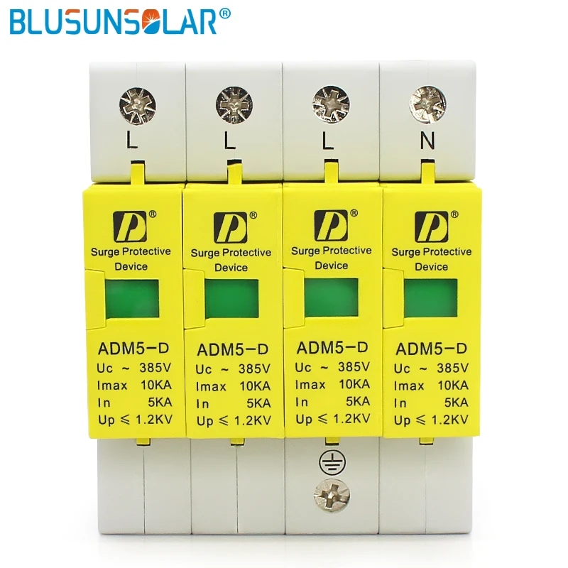 Spd 4p 20ka 110v 220v 380v Ac Din Rail Spd Anti-lightning Voltage Surge ...