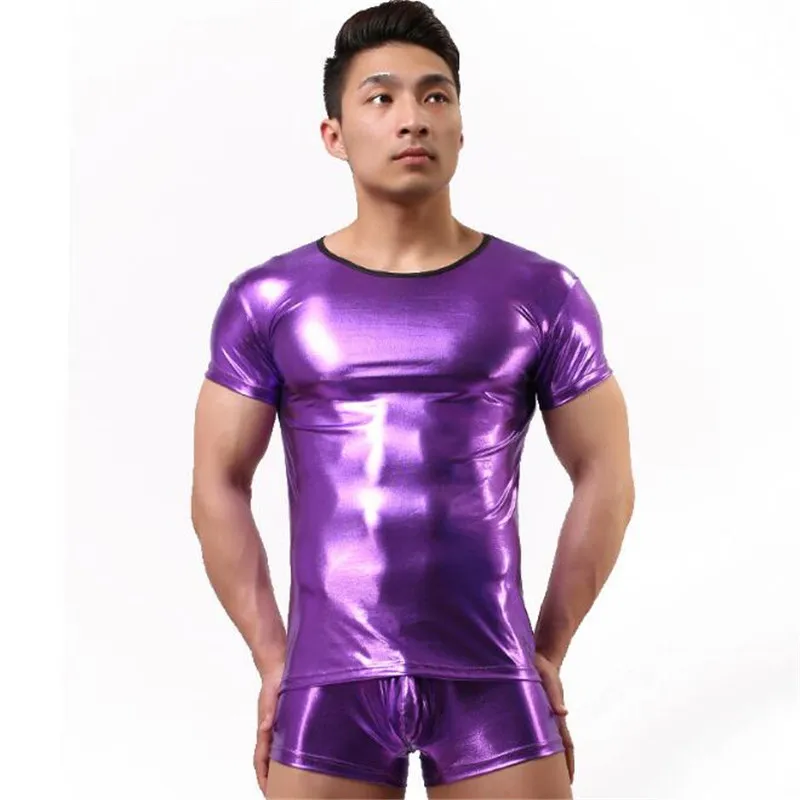 Sex Mens Tank Tops Mens Fashion Tight Faux Leather Sexy Novelty Vest