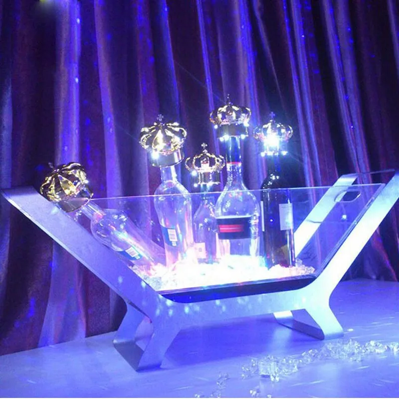 LED Luminous Beer Wine Bottle Holder Led Charging Ice Bucket 6/12 ...