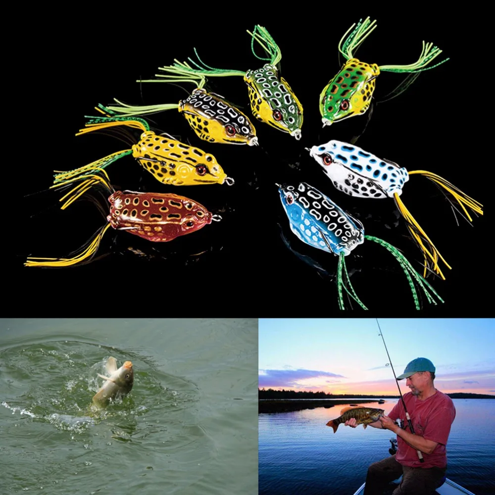 Neue 5cm 1Pc Nette Frosch Topwater Angeln Locken Crankbait Haken Bass ...