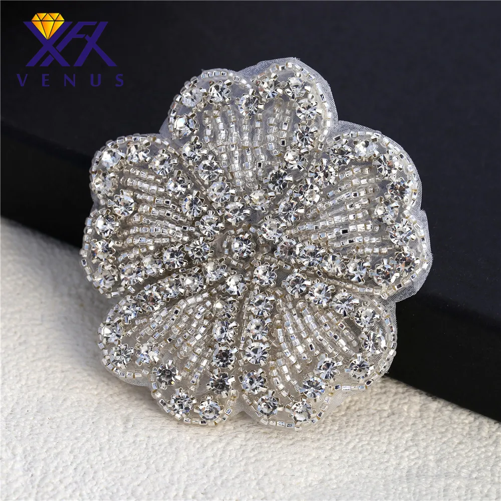 XINFANGXIU10 pieces Flower design lovely flower pattern rhinestone ...