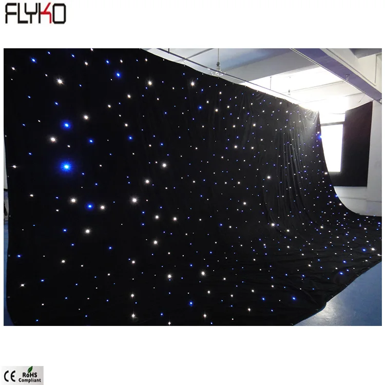 Flexible led star curtain fabrics cloth 4x6m BW DMX function led mesh ...