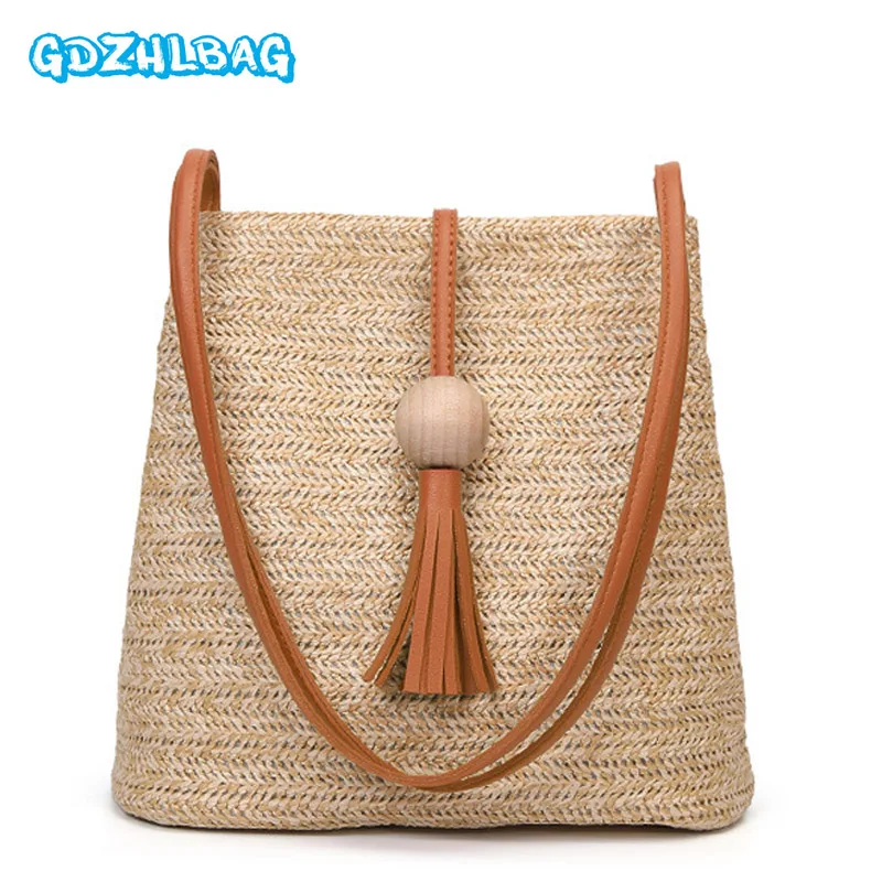 Handmade Rattan Women Handbag Vintage Retro Straw Knitted Messenger Bag ...