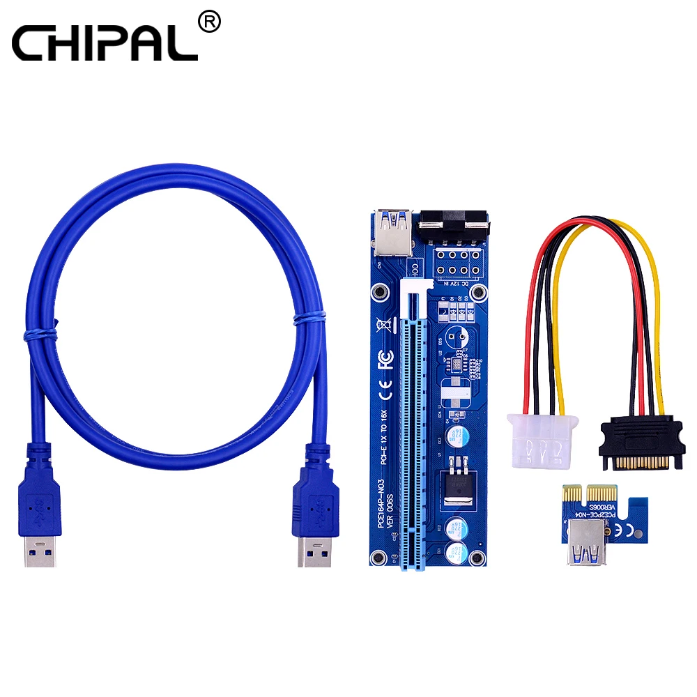 CHIPAL-VER006S-100CM-PCI-E-Riser-Card-PCI-Express-PCIE-1x-to-16x ...