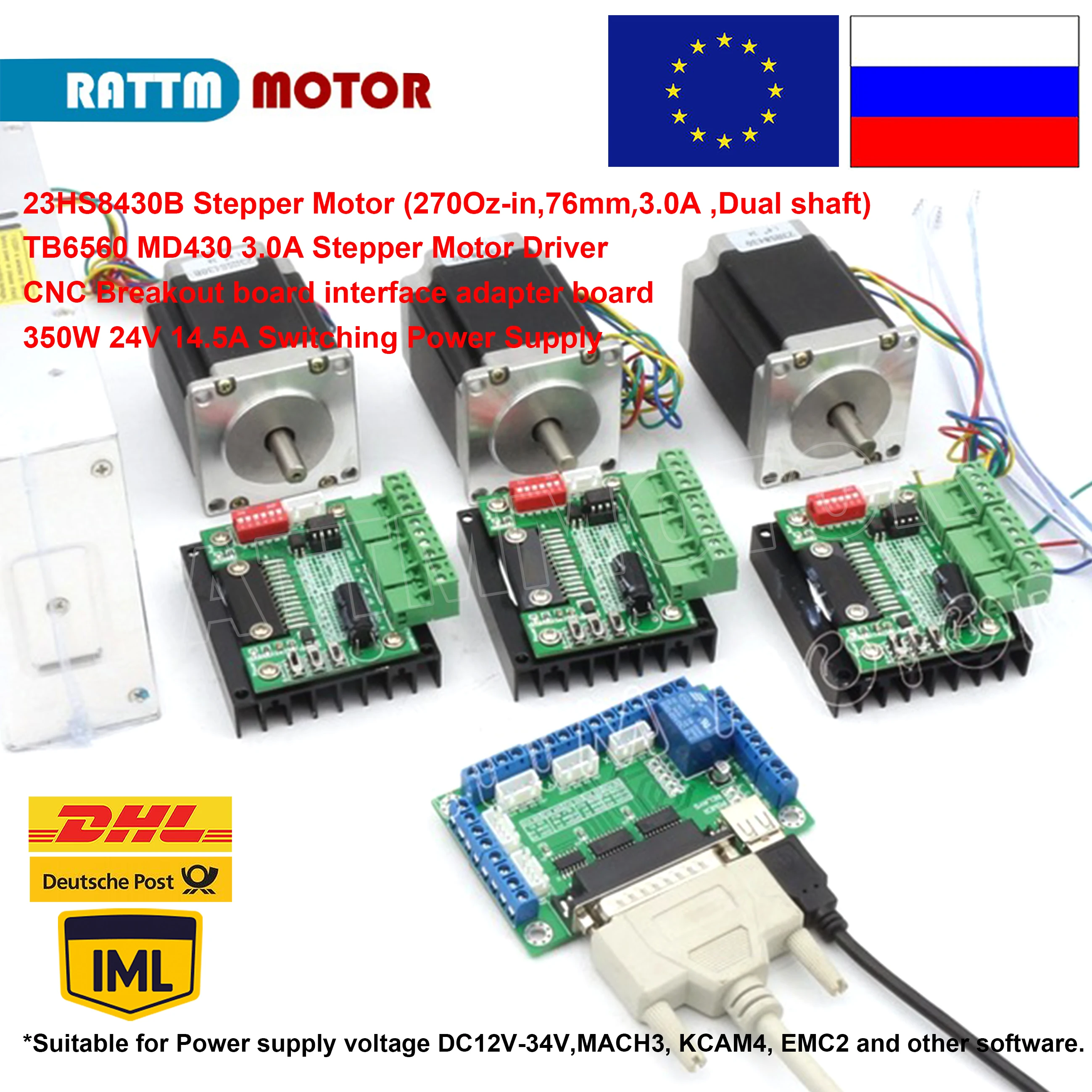 3 Axis Cnc Controller Kit Nema23 Stepper Motor Dual Shaft - AliExpress