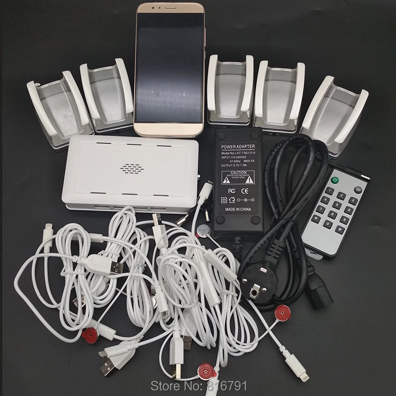 6-Channel-Mobile-Phone-Security-Display-Alarm-System-Cell-phone-retail ...