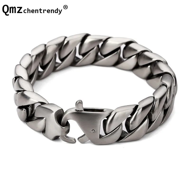 Stainless Steel Miami Scrub Curb Cuban Chain Link Bracelets Link ...