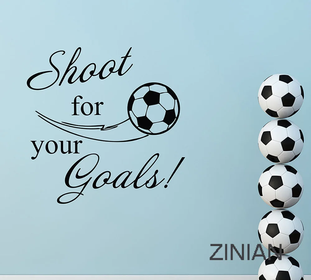 Shoot-For-Your-Goals-Wall-Decal-Quotes-Sport-Soccer-Ball-Vinyl-Wall ...