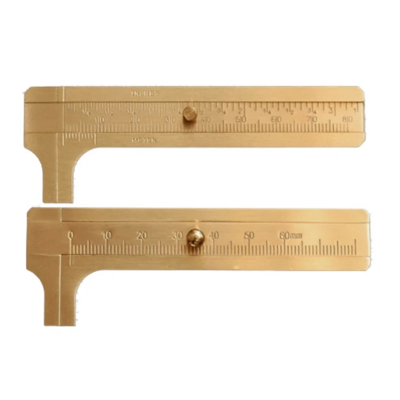 Aliexpress.com : Buy EDC Double/One Scale Portable Brass Copper Ruler ...