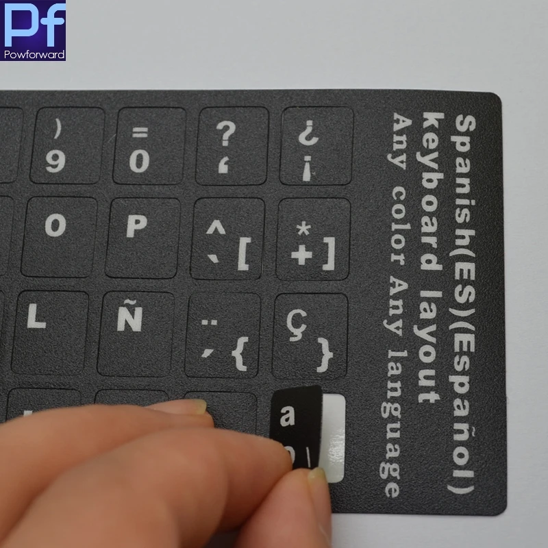 2pcs/lot Spain Spanish Keyboard Sticker Opaque Qwerty Spain Stickers ...