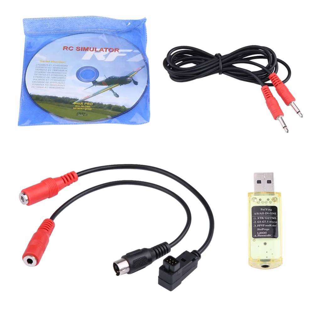 22 in 1 RC USB Flight Simulator with Cables for Realflight G7/ G6/ G5 ...