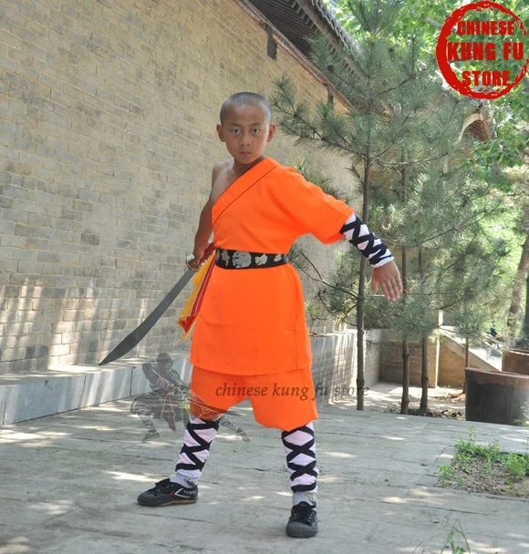 Orange Shaolin Kung fu Competition Uniform Martial arts Wushu Suit Full ...