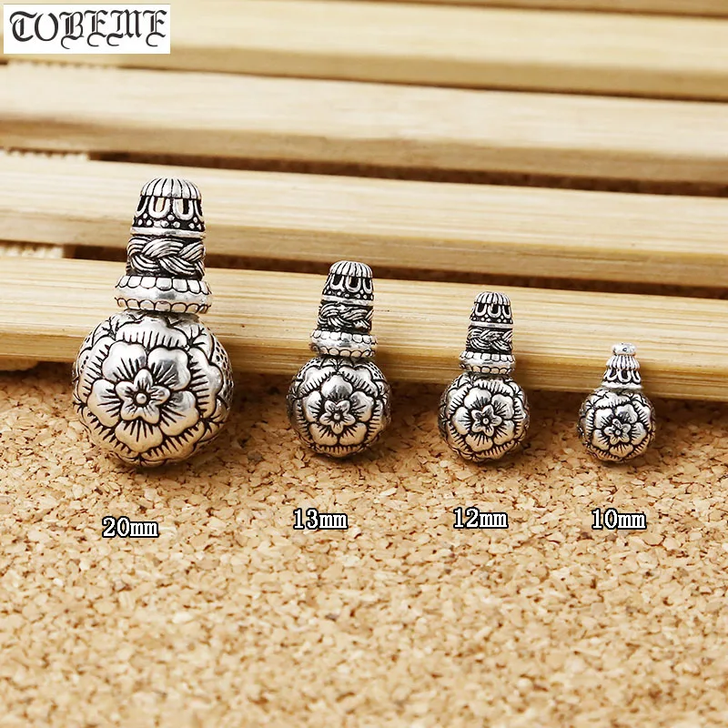 Handmade 925 Silver Flower Guru Bead Tibetan Mala's Guru Buddhist ...